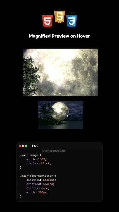 Magnified Preview on Hover using HTML and CSS #shorts #webdev - YouTube