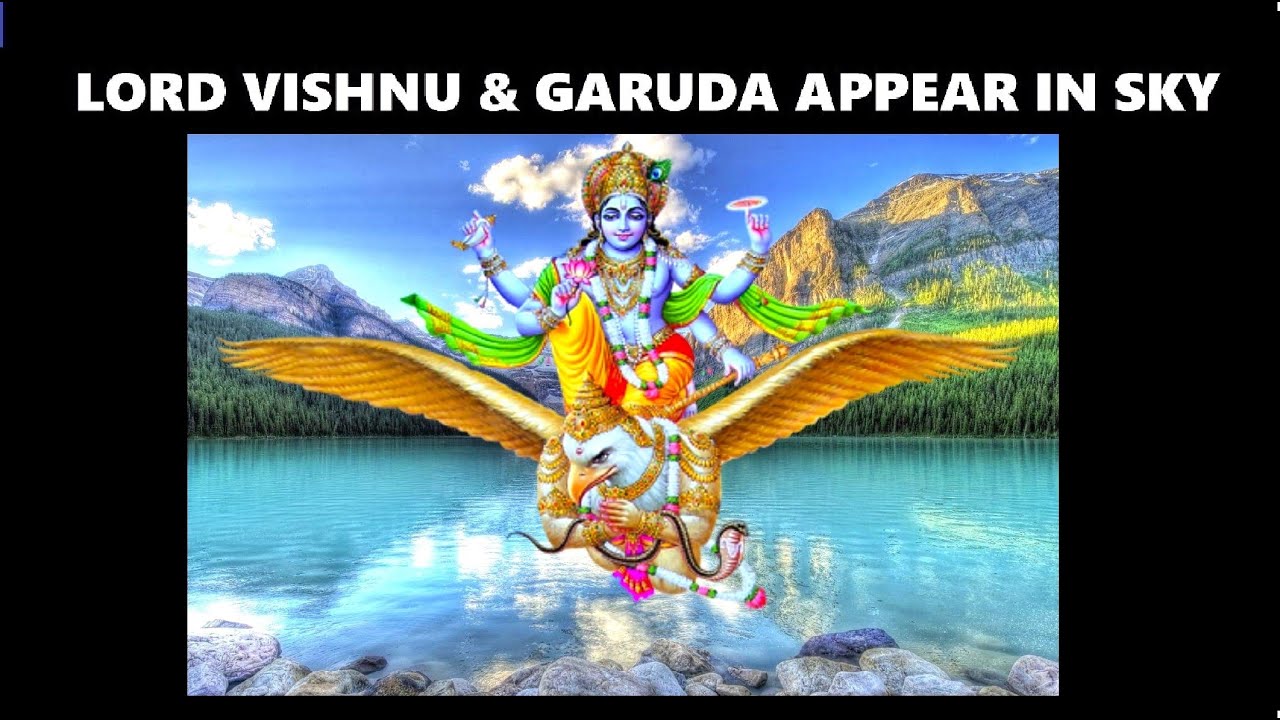 LORD VISHNU & GARUDA APPEAR IN SKY - YouTube