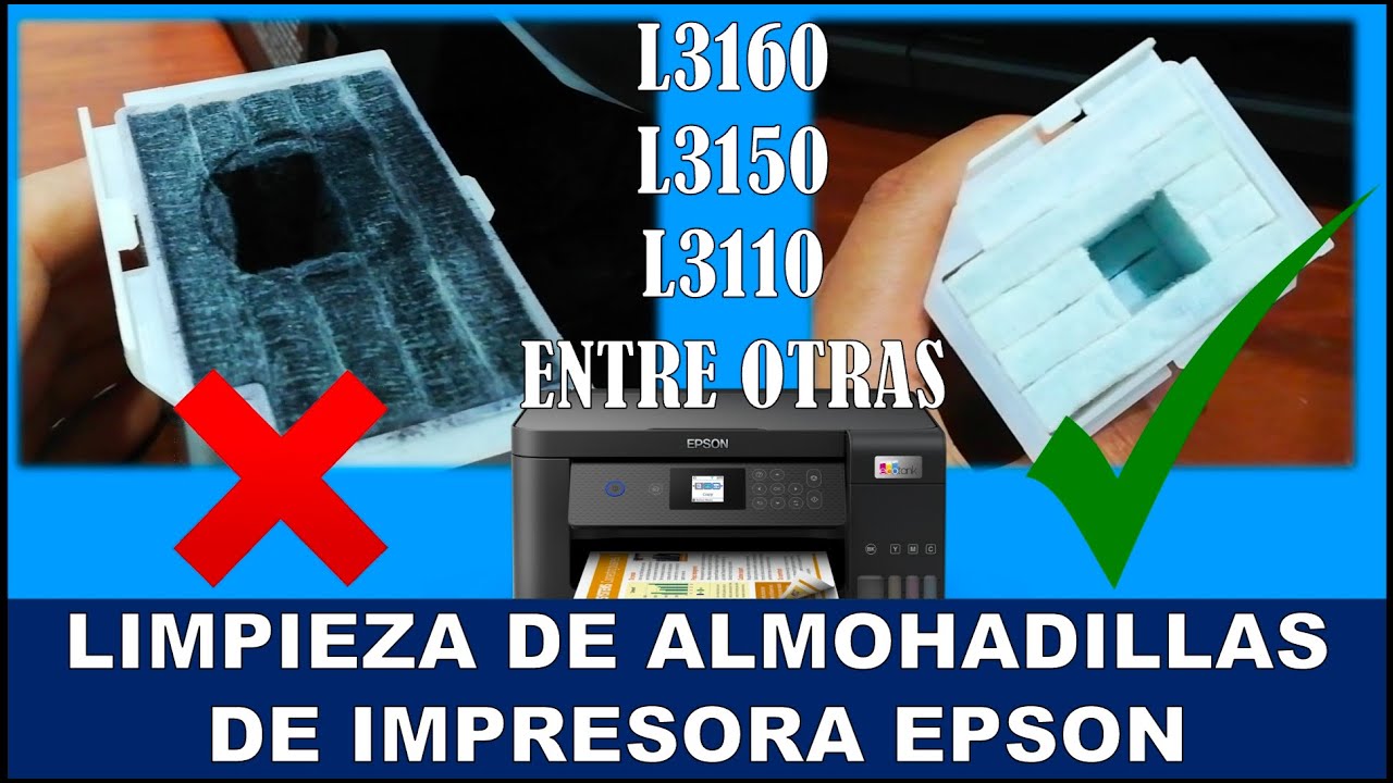 Limpieza de almohadillas de impresora Epson - L3160 - L3150 - L3110 ...