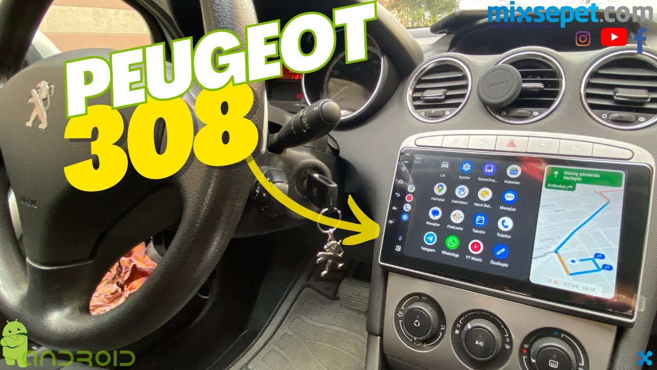 PEUGEOT 308 (2008-2013) CarPlay ve AndroidAuto Destekli Android ...