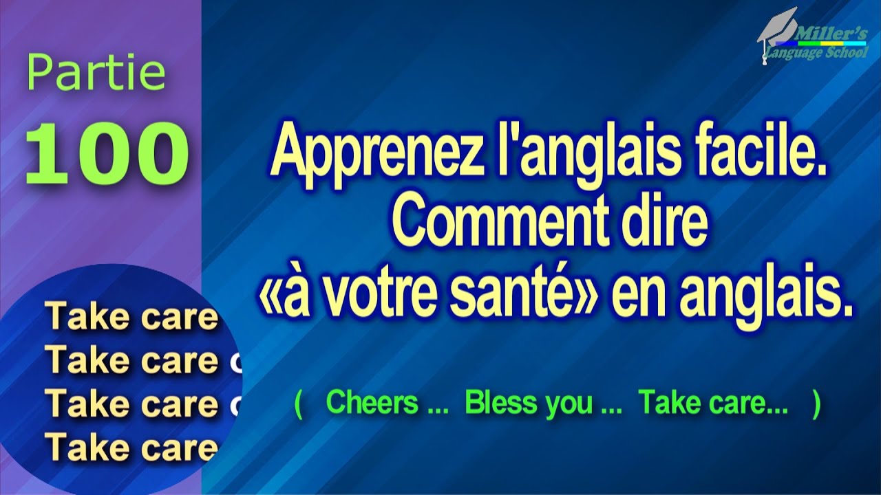 Apprenez l'anglais. Comment dire «à votre santé» en anglais. Miller's ...
