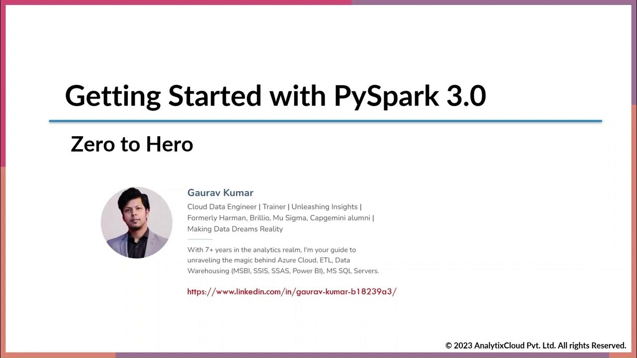 Part -01 :Getting Started With PySpark 3.0 - YouTube