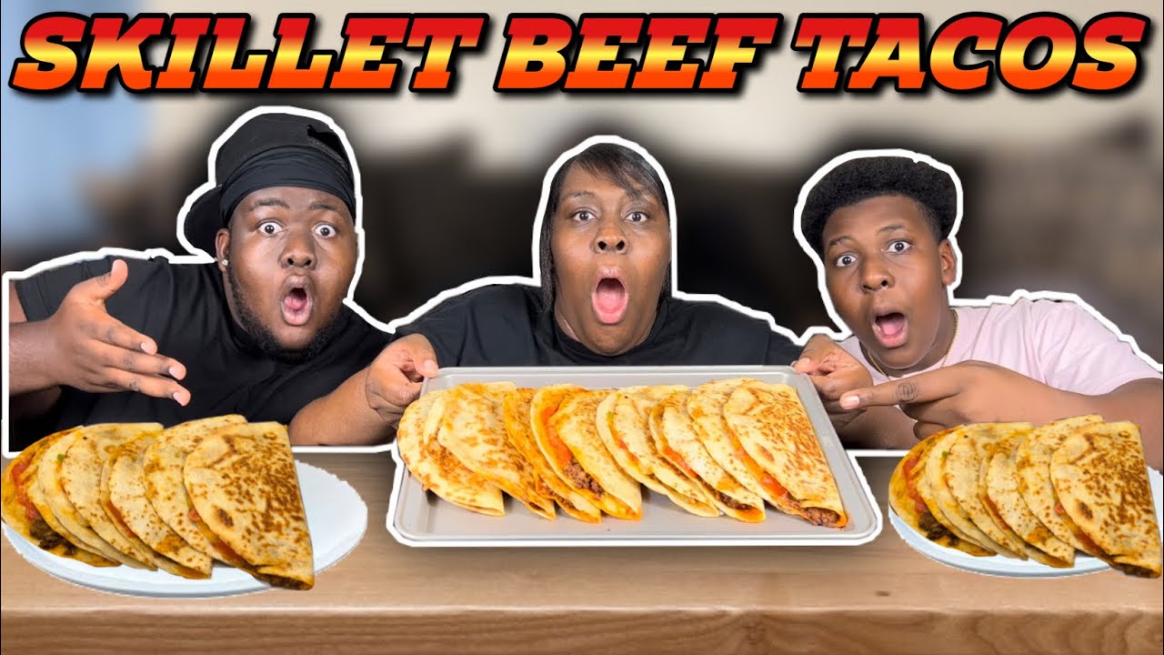 Delicious Skillet Beef Taco Mukbang /TACO TUESDAY - YouTube