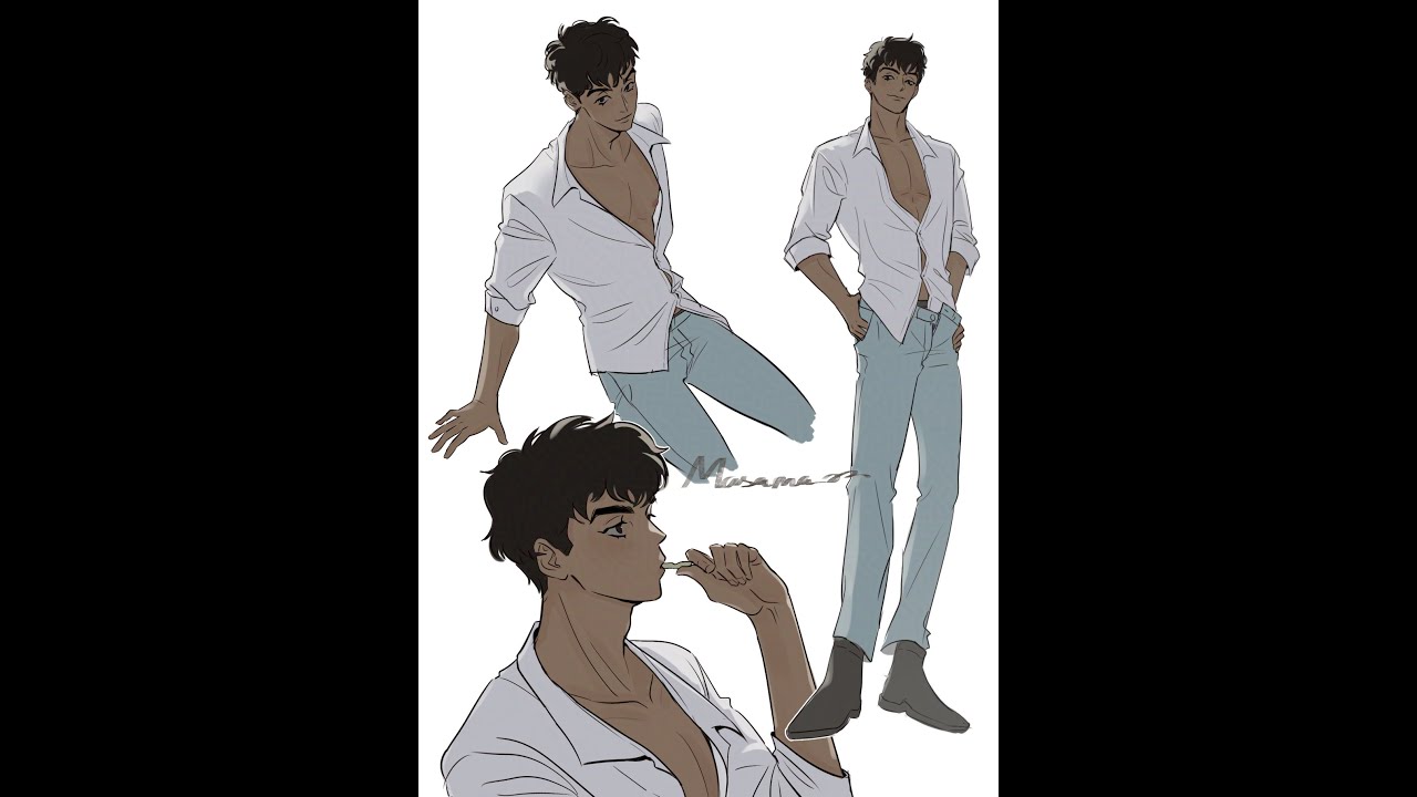 Timelapse Draw Man Full body Half body and Bust Up - YouTube