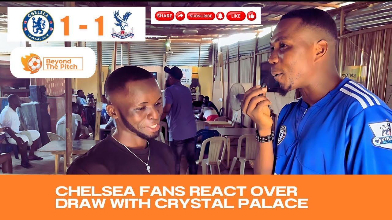 #chelsea Fans react over draw with #crystalpalace - YouTube