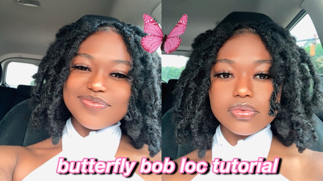 butterfly bob loc tutorial - YouTube
