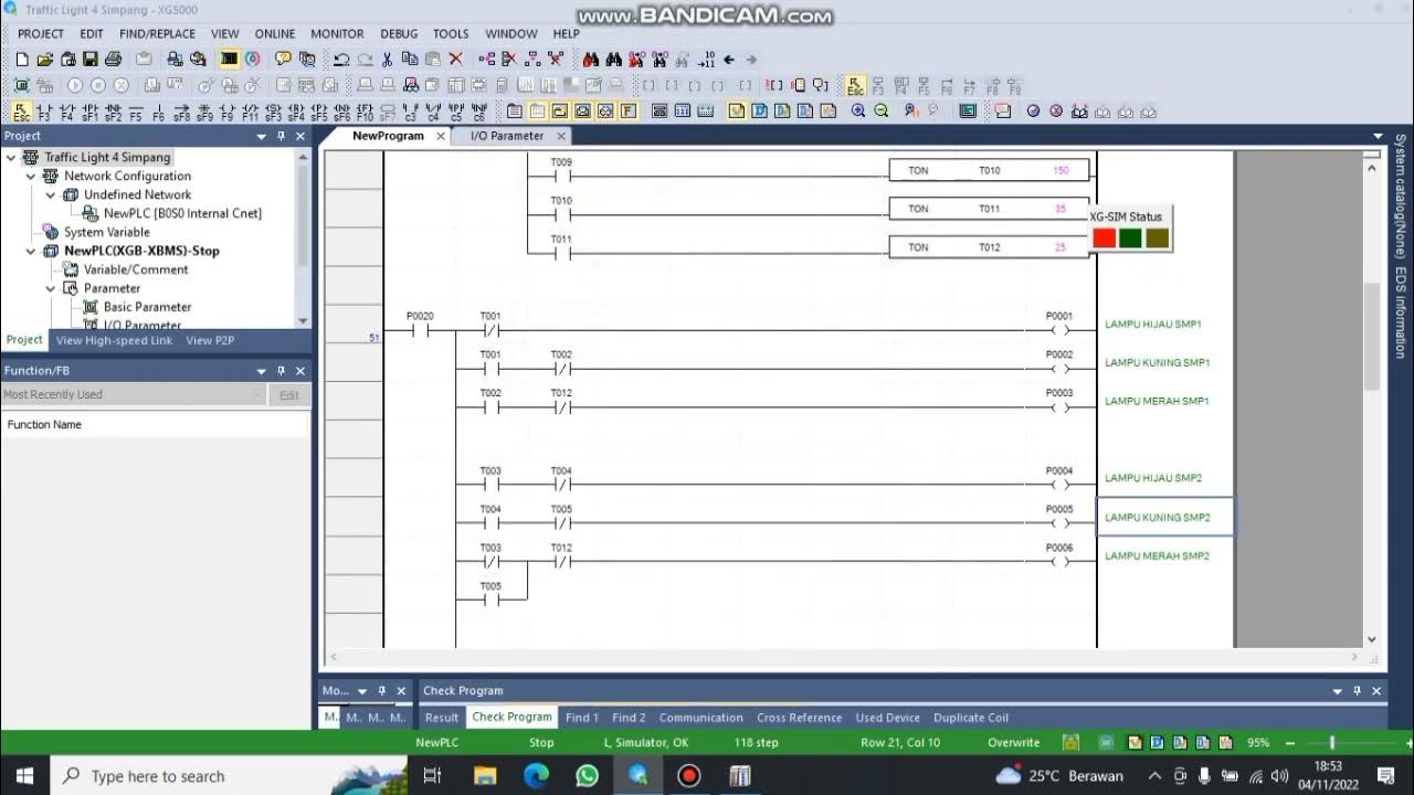 Simulasi Traffic Light 4 Simpang Menggunakan Software XG5000 - YouTube