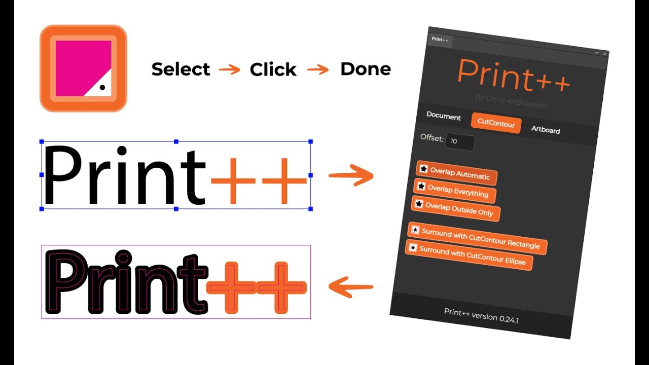 Print++ | Adobe Illustrator Automatic Cut Contour Plugin - YouTube