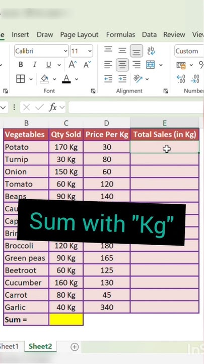 Easily Add & Multiply Values with "Kg" in Excel! | Quick Excel Tip #ExcelTips #ExcelShortcuts # ...