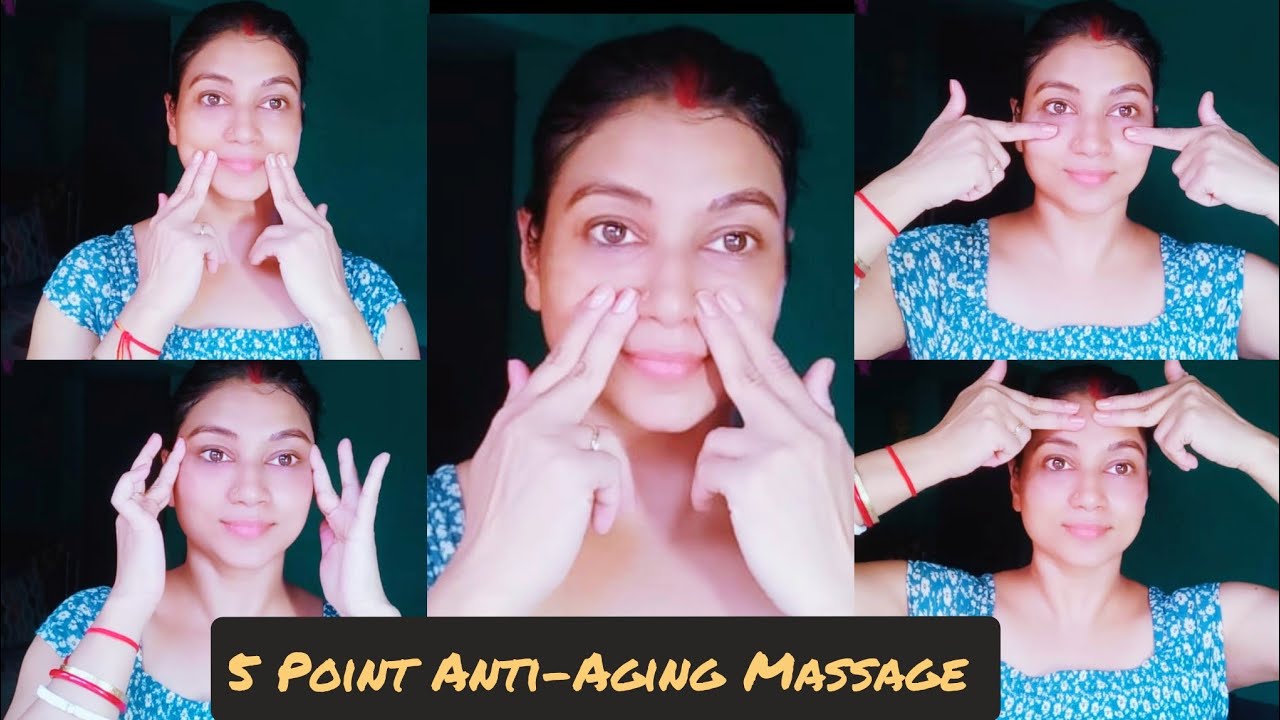 5 Point Facial Massage For Anti–Aging & Depuffing Face। Daily Massage ...