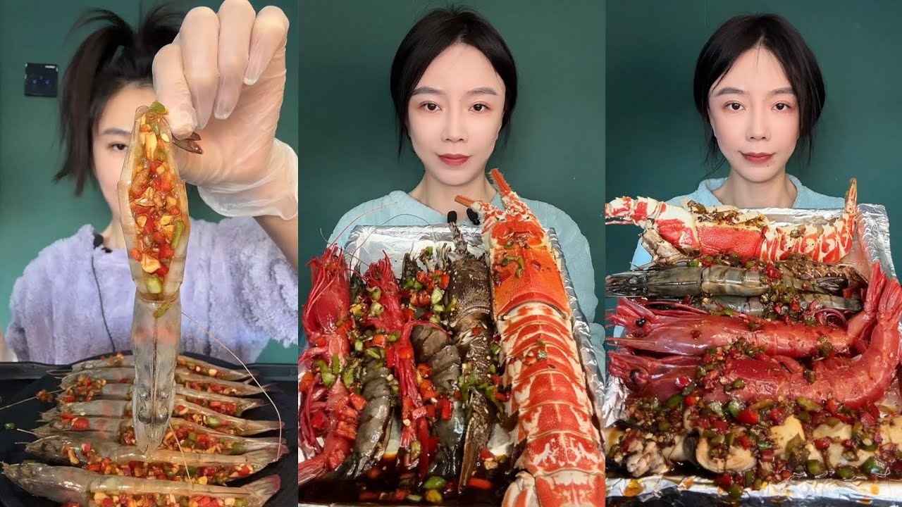 Mukbang #37:Eat seafood🦞🍢garlic🧄 shrimp🦐🍤pipi shrimp🍤red devil prawn🍤in ...