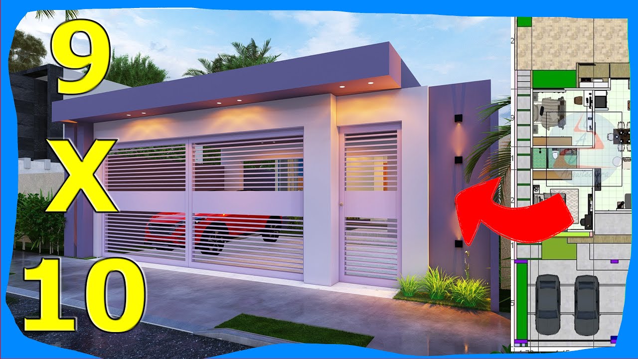 CASA DE 9x10 Metros con 2 DORMITORIOS (Fachadas de Casas Modernas ...