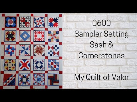 Sampler Quilt Setting Sashing and Cornerstone | Beginner Quilting ...