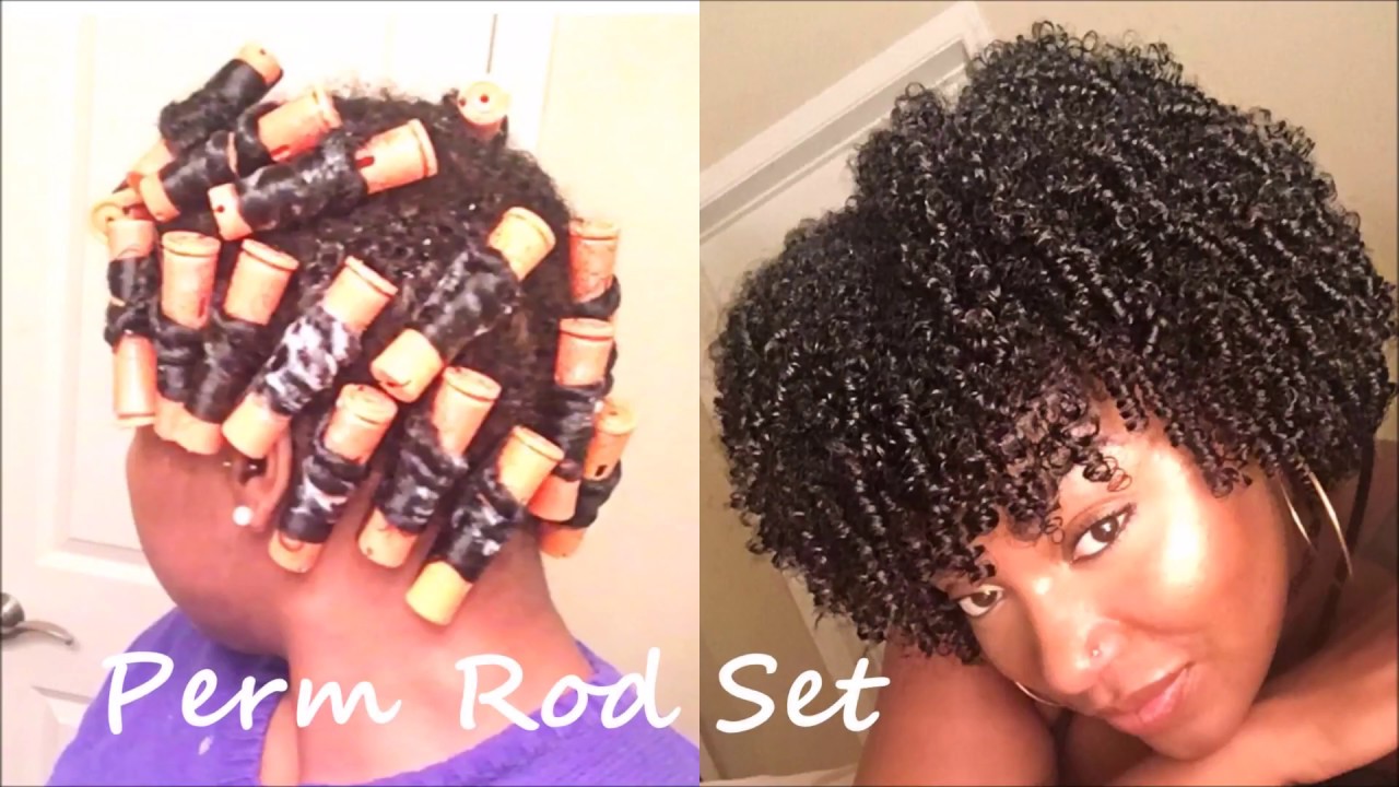 Perm Rod Set on Natural Hair - YouTube