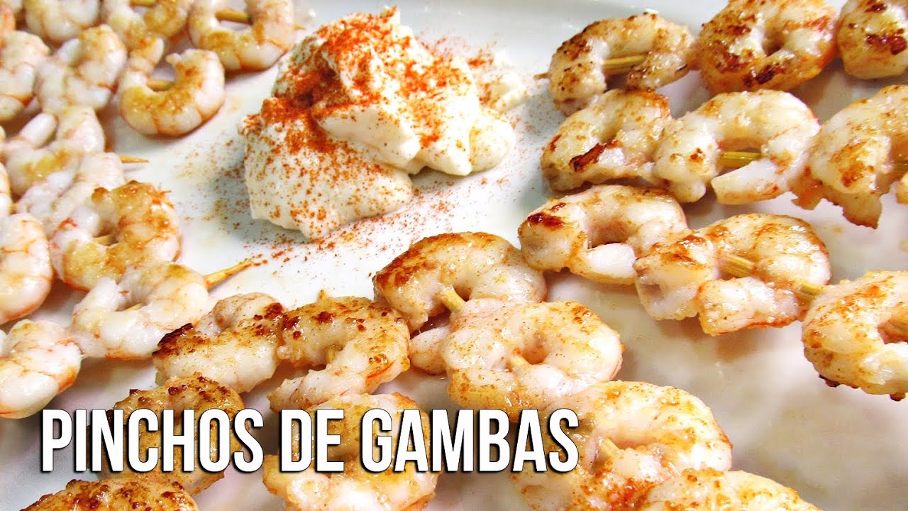 Pinchos de gambas - YouTube