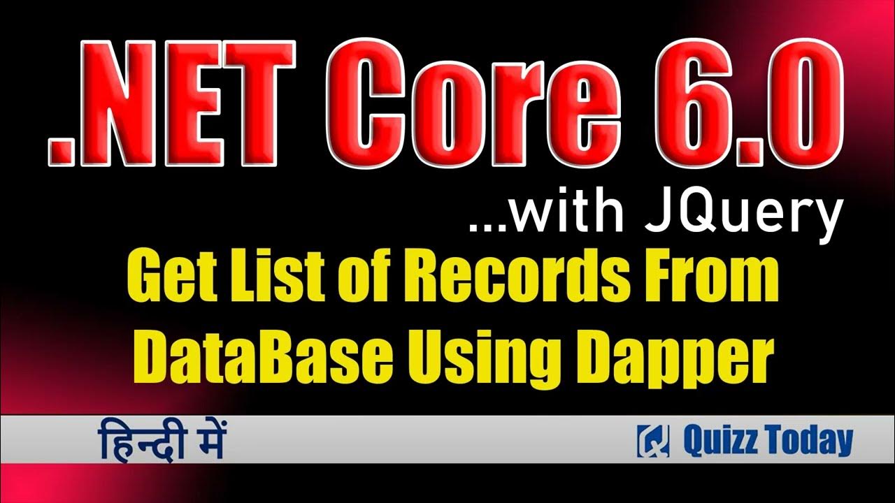 15. Get List of Records From DataBase Using Dapper with jQuery in Hindi - YouTube