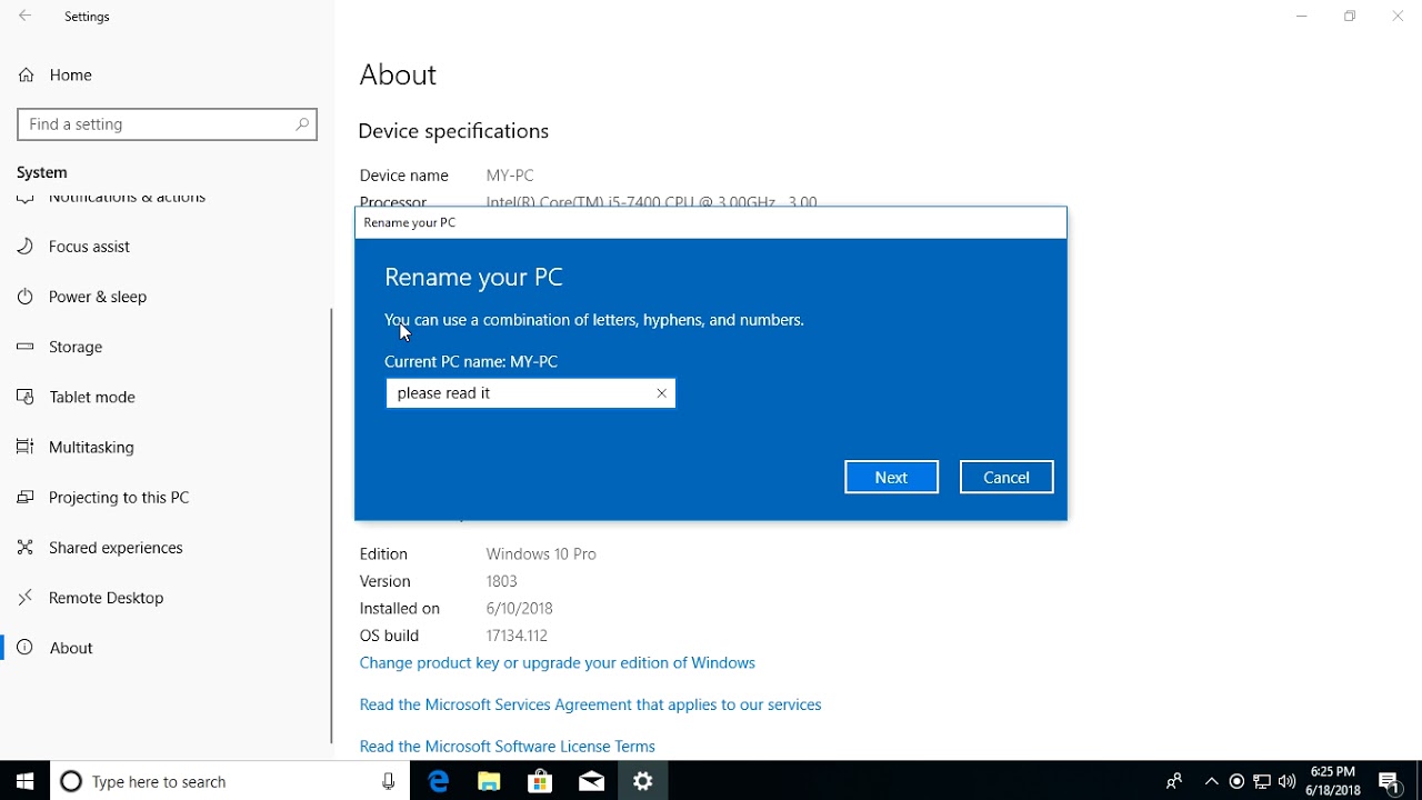 HOW TO RENAME YOUR PC IN WINDOW 10 YouTube HOW TO RENAME YOUR PC IN WINDOW 10 YouTube