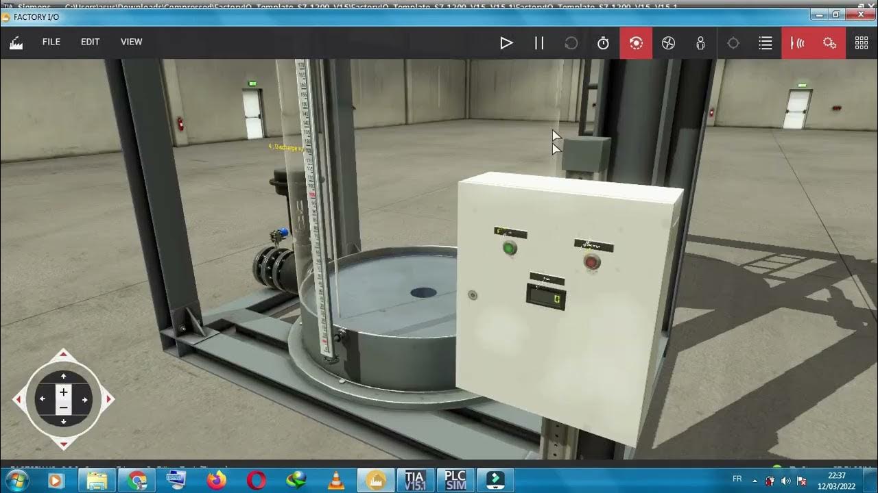 factory io plcsim filling tank timer siemens s7 1200 - YouTube