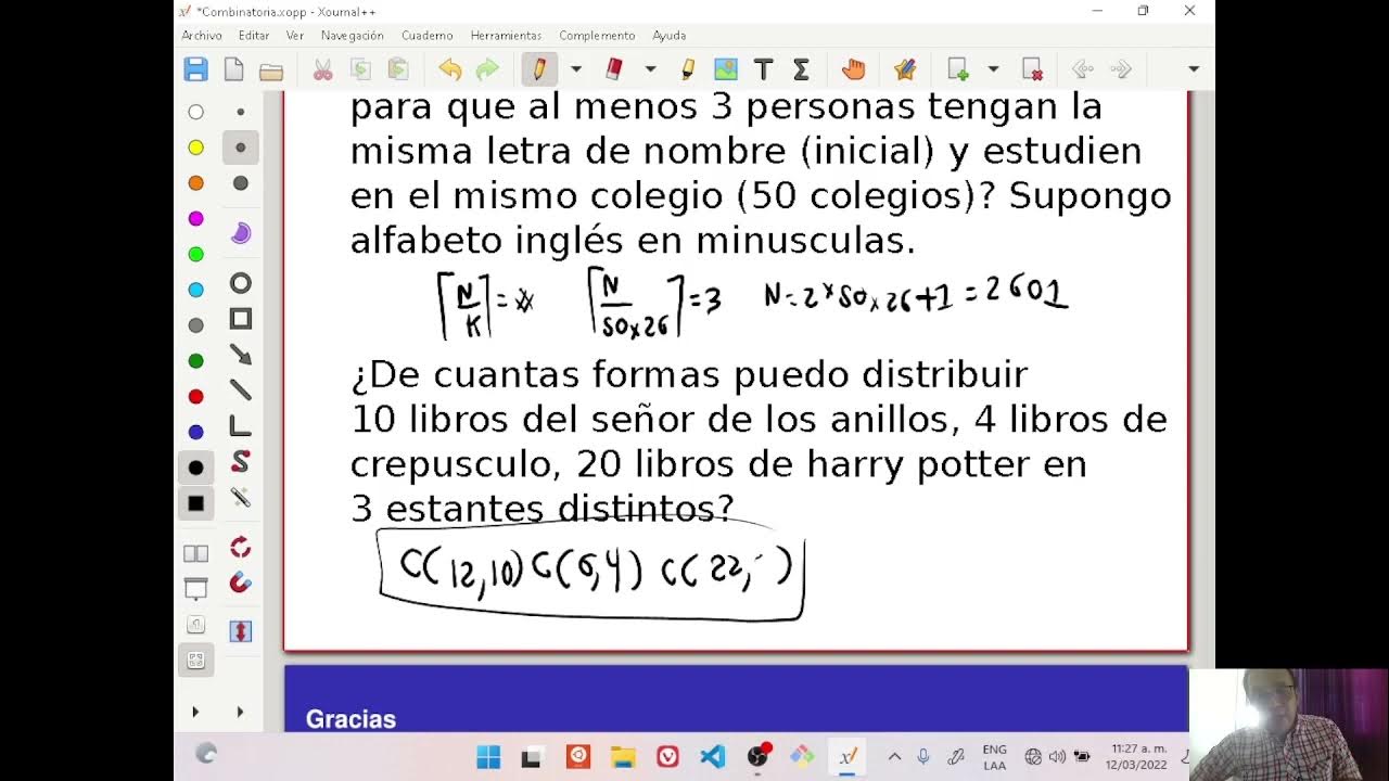 Matemáticas discretas II: Clase 3-9 Ejercicios combinatoria - YouTube