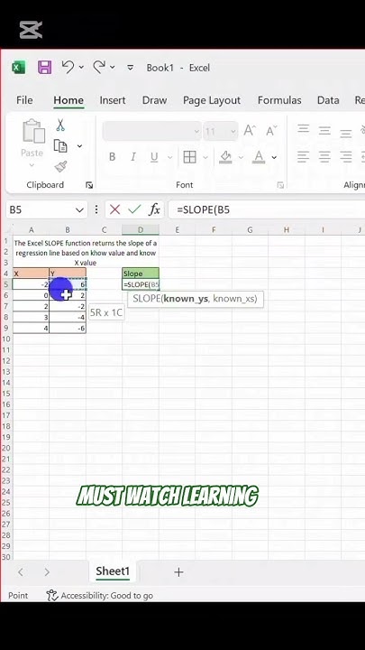 How to Use SLOP Function in Excel #short #spreadsheets - YouTube