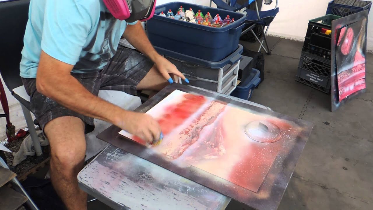 Spray Paint Art - Mountain Landscape - Covered Bridge Fest - 101213 ...