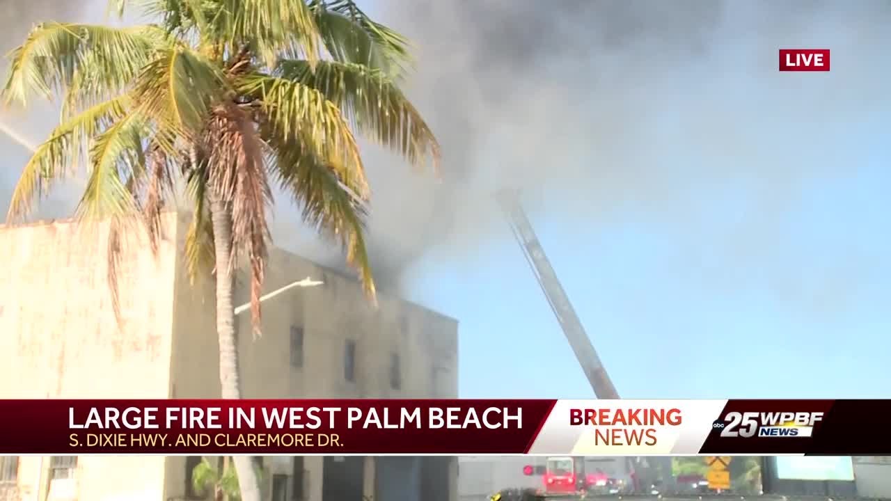 Massive fire near Flamingo Park in West Palm Beach. 75 firefighters on ...