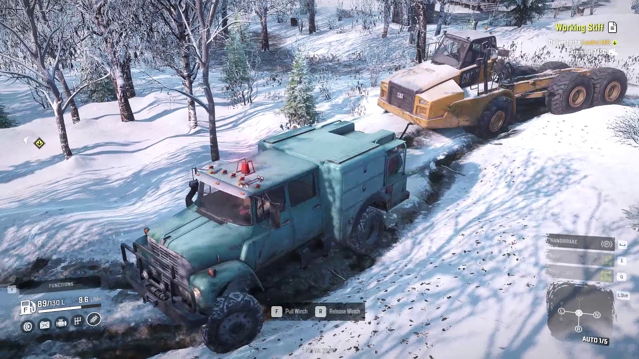 SnowRunner (No Commentary) Working Stiff, earning the CAT 745C - YouTube