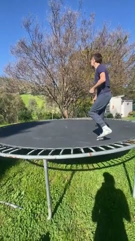 Guy Jumping on Trampoline Falls Through When Few Springs Break From ...