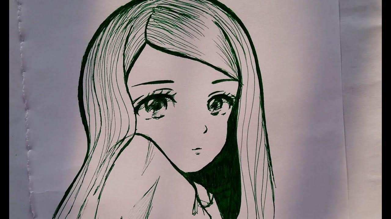 ᴴᴰ Sketching With green Colored pen | Artwork | No Erasing - YouTube