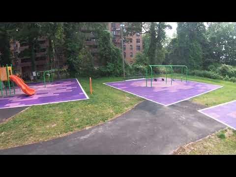 UNITY Surfacing Trevor Park Playground using Purple TPV Top Tiles - YouTube