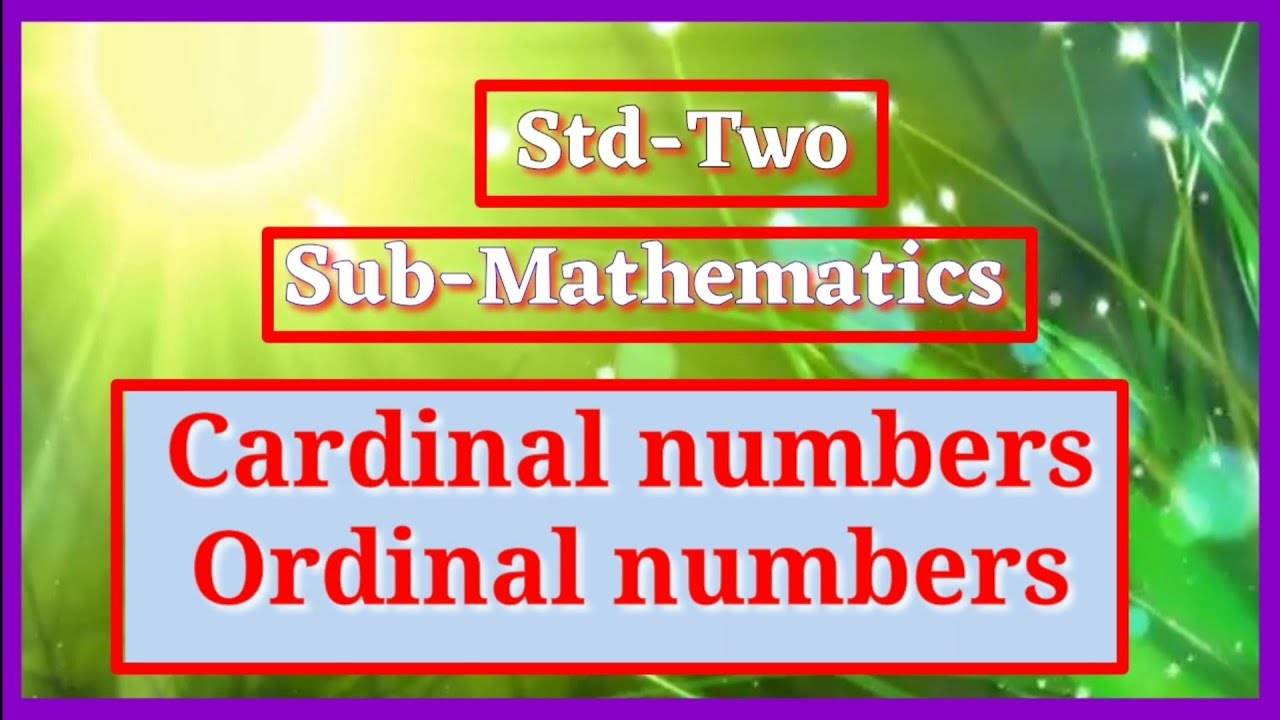 Cardinal numbers,Ordinal numbers|Std-2|Sub-Math - YouTube