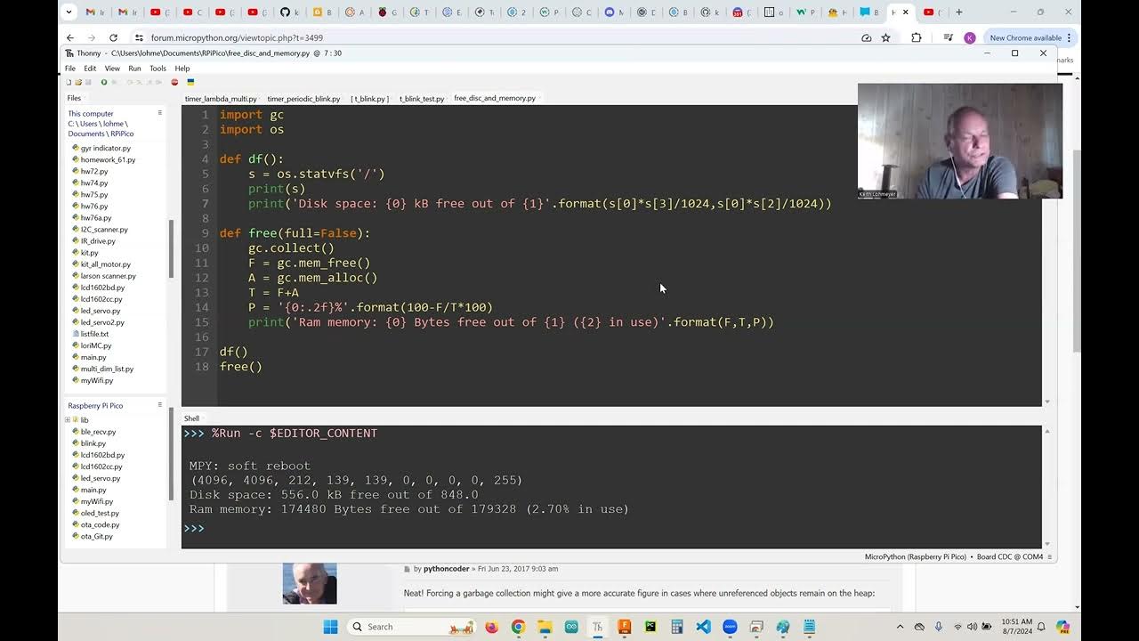 Micropython Function to Check RAM Memory Usage - YouTube