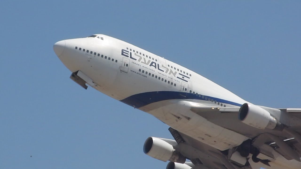 2 EL AL Boeing 747 & 777 - Take Off, Ben Gurion Airport, Tel-Aviv ...