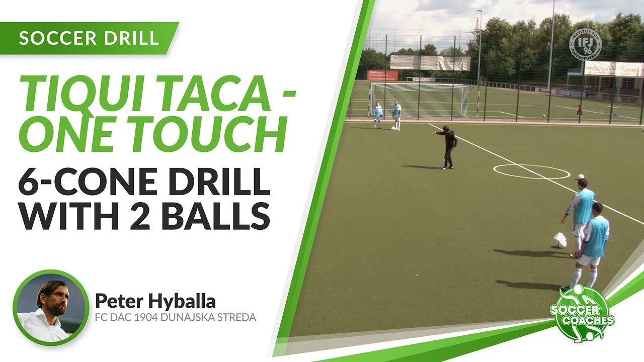 Tiqui Taca One Touch Soccer | 6-Cone Drill with 2 Balls - YouTube