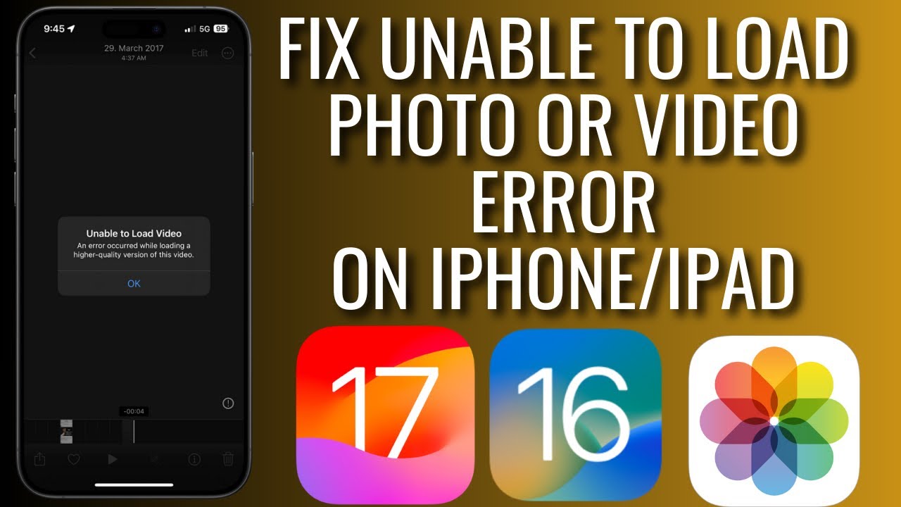 How To Fix Unable To Load Photo Or Video On iPhone/iPad - YouTube