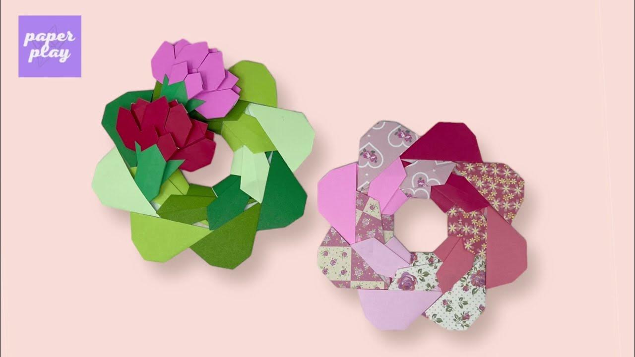 리스 종이접기 Wreath Origami Youtube