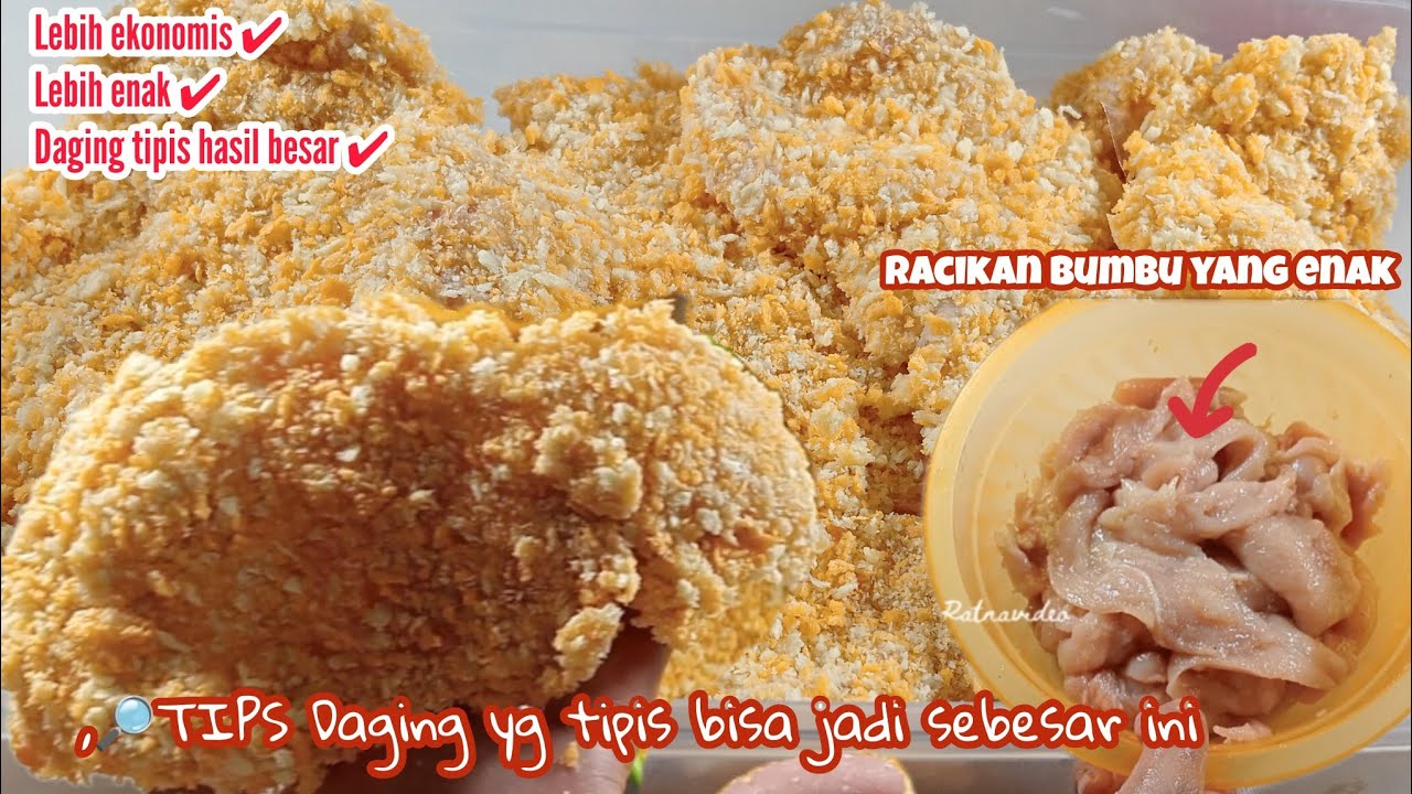 CARA BIKIN CHICKEN KATSU IRISAN TIPIS HASILNYA BESAR || LEBIH ENAK ...