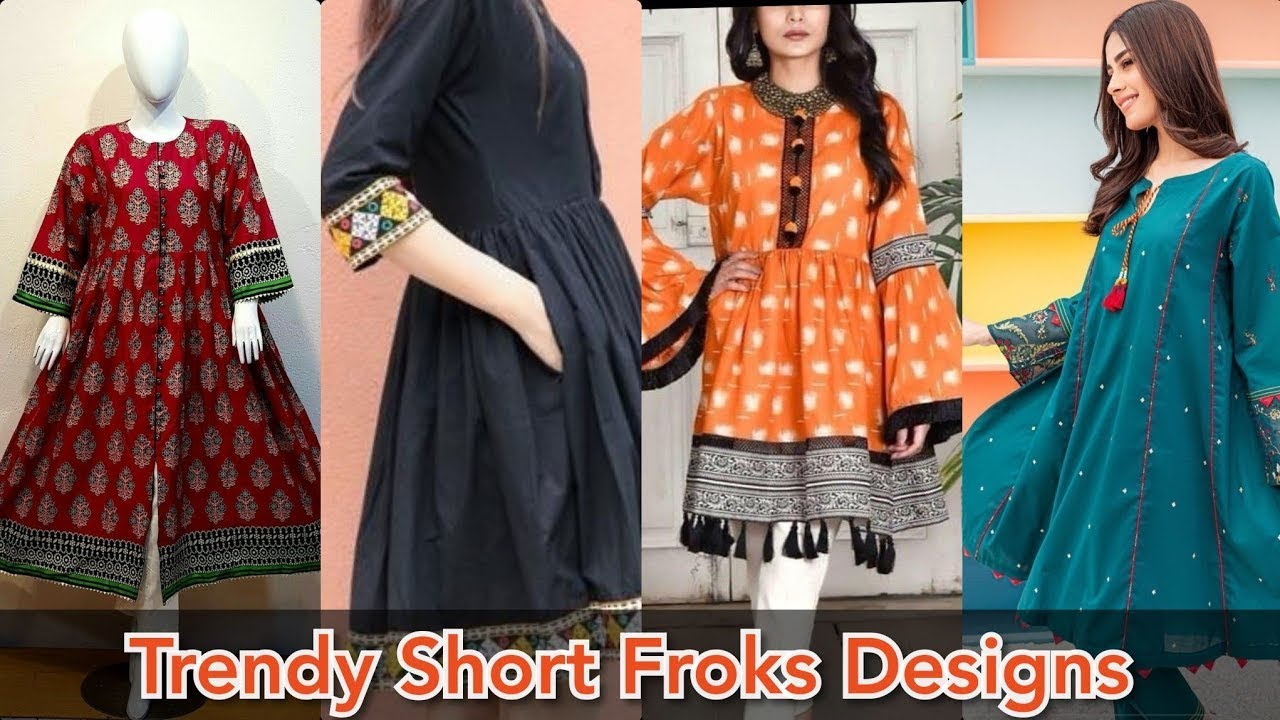 New Eid Special Short Frocks Design 2024 || Stylish Lawn Frock Ideas ...