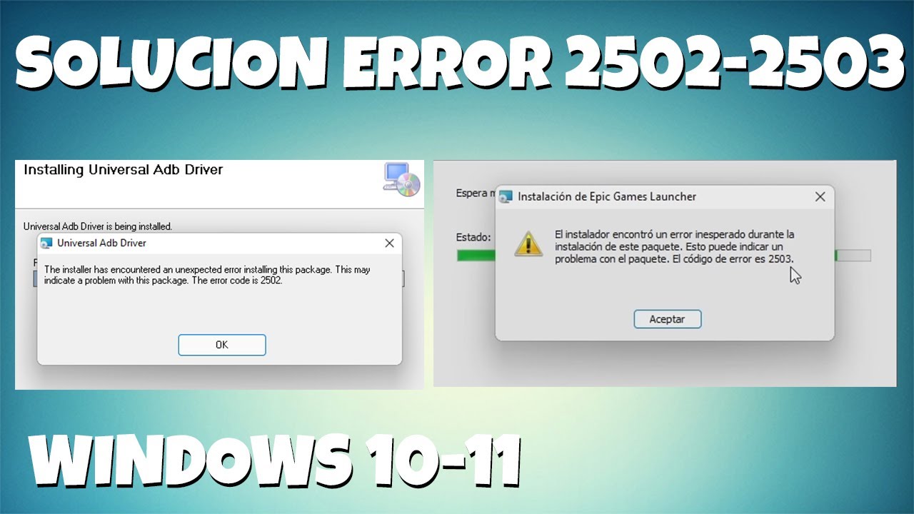 Error 2503 De Instalacion Como Solucionar 2502 Epic Games Windows