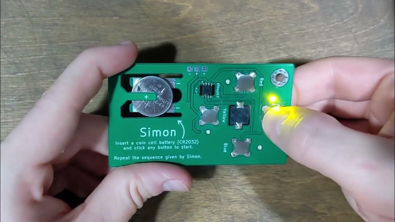 Simon game clone in a business card format. - YouTube