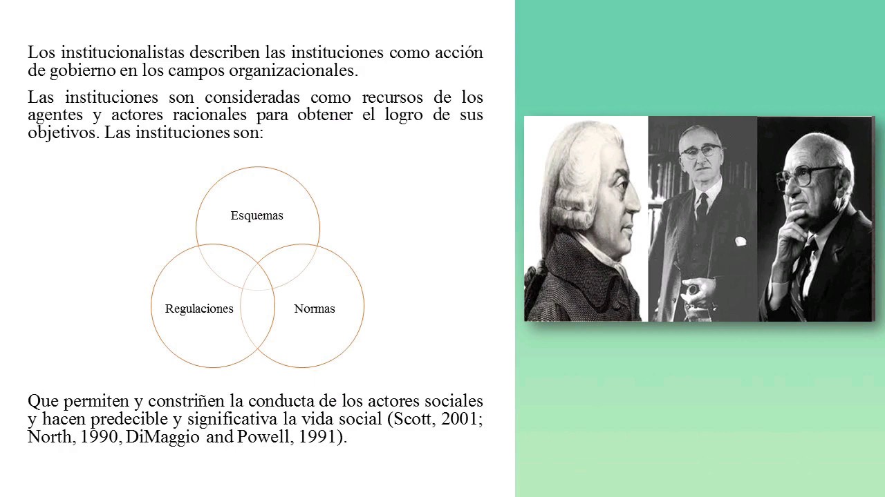 EL VIEJO INSTITUCIONALISMO, NUEVAS TEORÍAS DEL INSTIRUCIONALISMO E ...