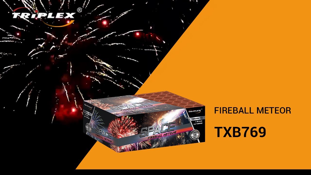 FAJERWERKI TXB769 - 72S 0.8" BATERIA FIREBALL METEOR TRIPLEX FIREWORKS - YouTube