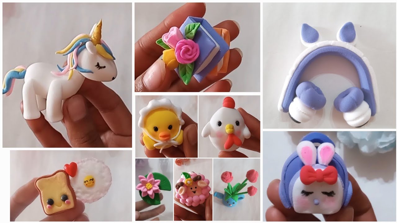 10 easy and cute clay art |air dry clay art| polymer clay | easy clay ...