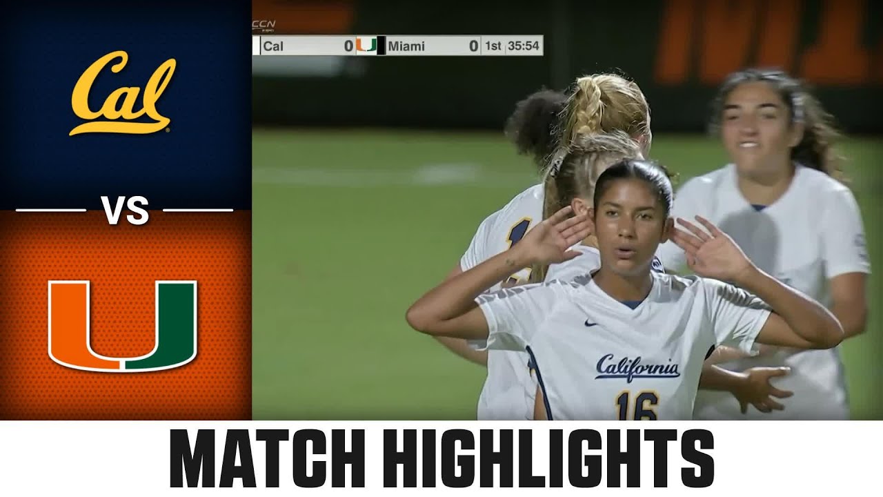 Cal vs. Miami Match Highlights | 2025 ACC Women's Soccer - YouTube