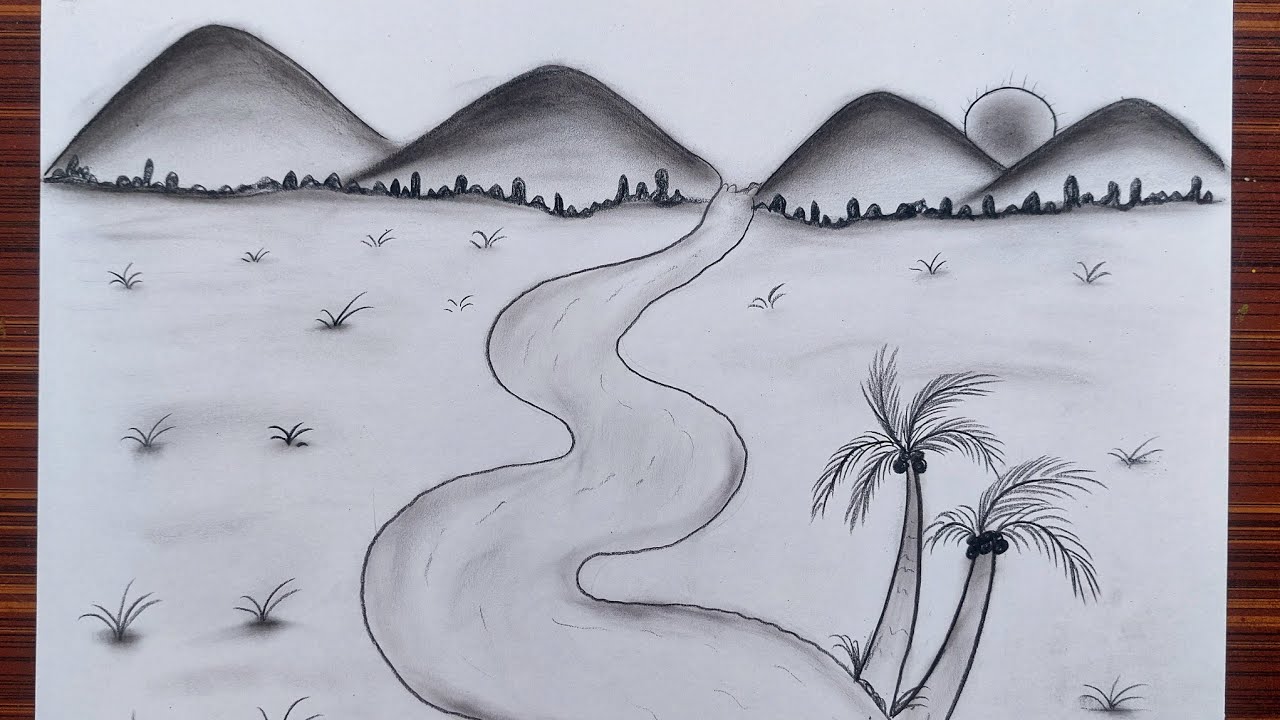 prakritik drishya drawing easy,Prakritik drishya drawing,how to draw ...