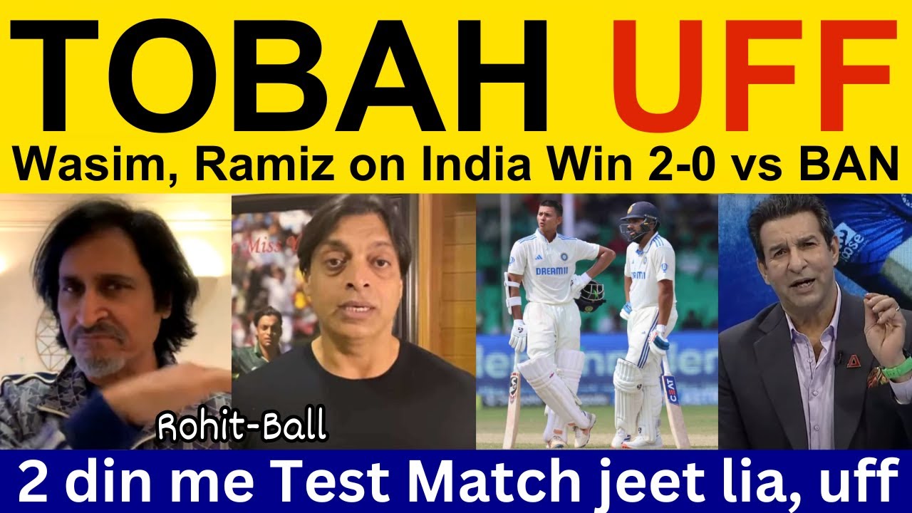 Wasim Akram, Pakistani Reaction on India win 2nd Test vs BAN | Ramiz ...