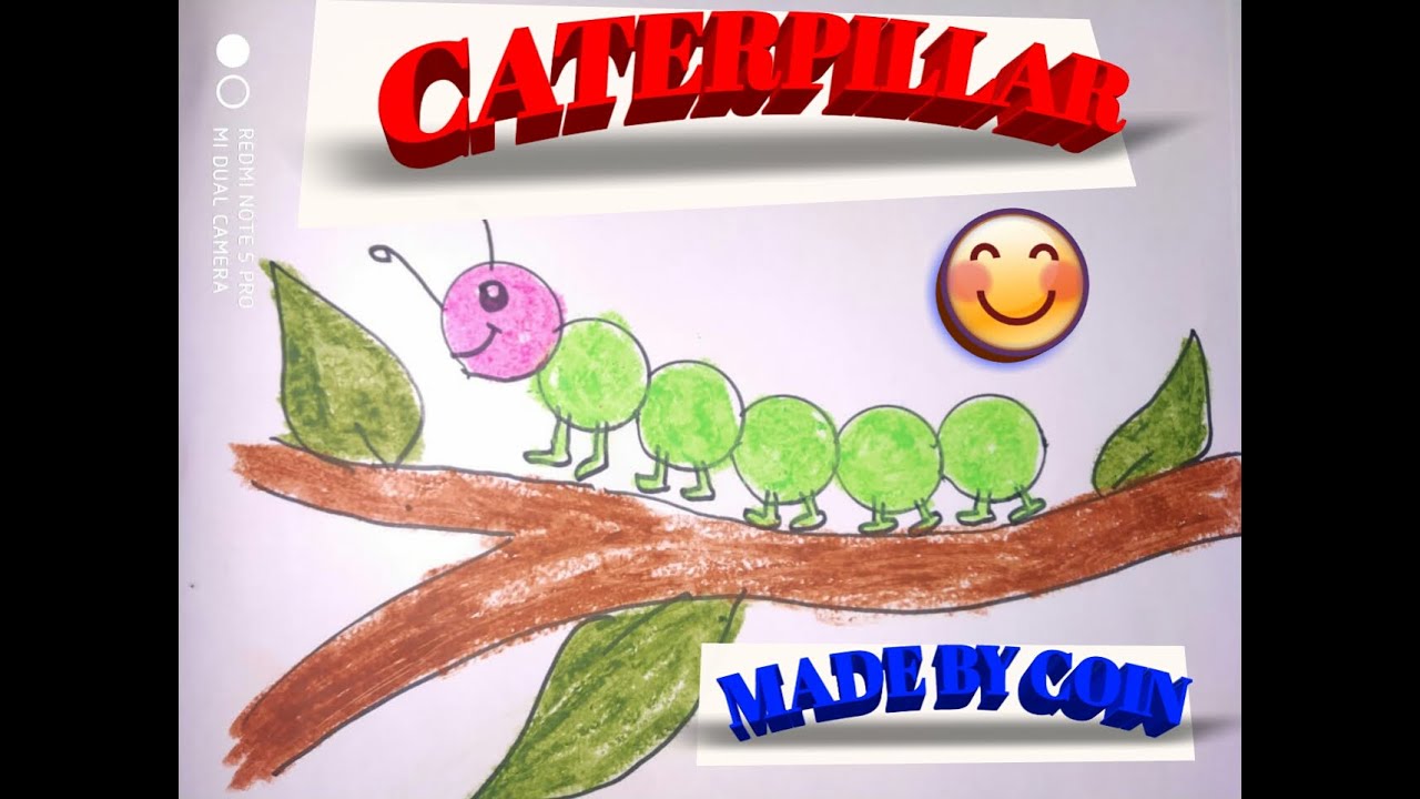 Caterpillar made by coin//step by step guide for kids - YouTube