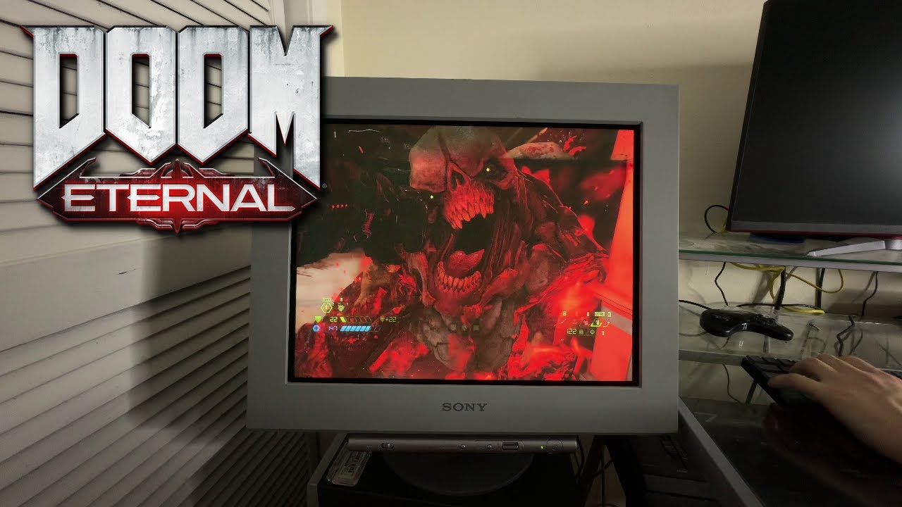Doom Eternal on a CRT monitor will make you wish they still MADE them ...