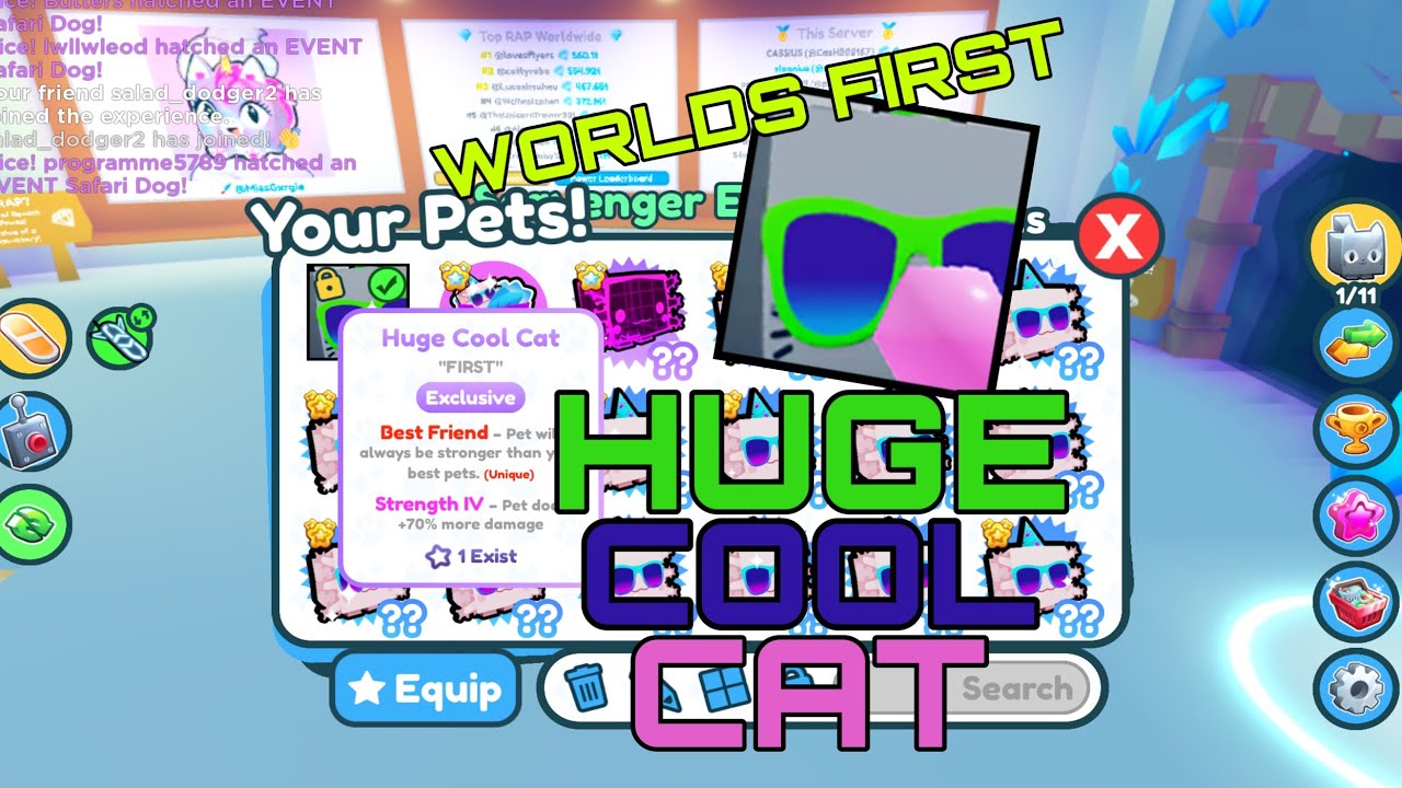 I hatched the *FIRST* HUGE COOL CAT In Pet Simulator X! - YouTube