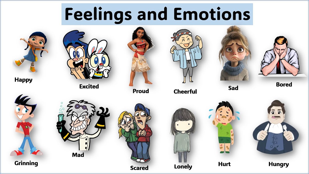 Feelings & Emotions in English | Fun Vocabulary with Pictures for Kids ...
